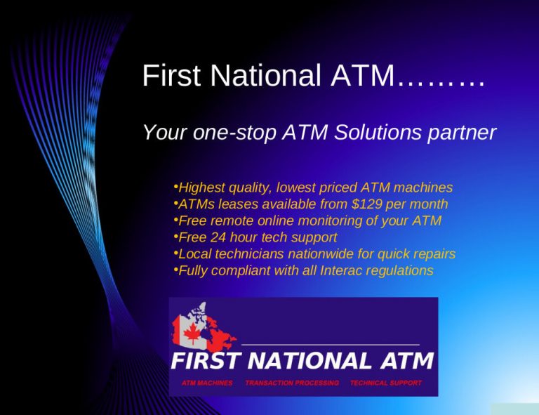 Canadian ATM Details - First National ATM, Wholesale ATM Machines ...